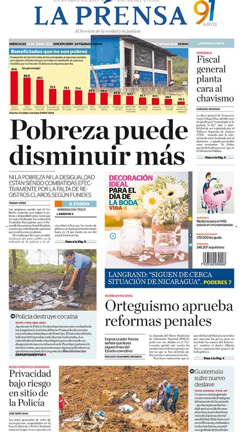 La Prensa Nicaragua Miércoles 21 De Junio De 2017 Infobae