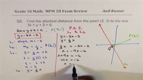 Mpm2d Analytical Geometry Shortest Distance Circle Triangle Area