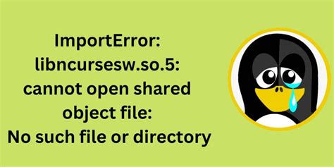 pum error importerror libncursesw so 5 cannot open shared object