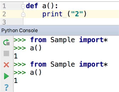python console cannot run updated function from script ides support