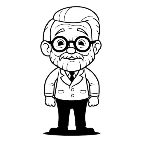 Premium Vector Grandfather Cartoon Mascot Character Vector