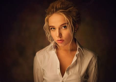 Portrait Face 1080p Women Maxim Maximov Blonde Maria Popova Hd