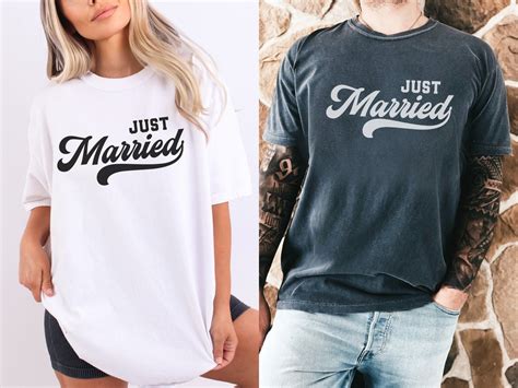 Comfort Colors Just Married Shirt Bride And Groom T Shirt Honeymoon