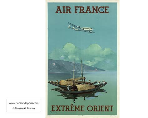 Affiche Air France Extrême Orient Papiers De Paris