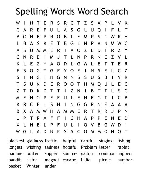 Spelling Words Word Search Wordmint