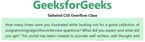 tailwind css overflow geeksforgeeks
