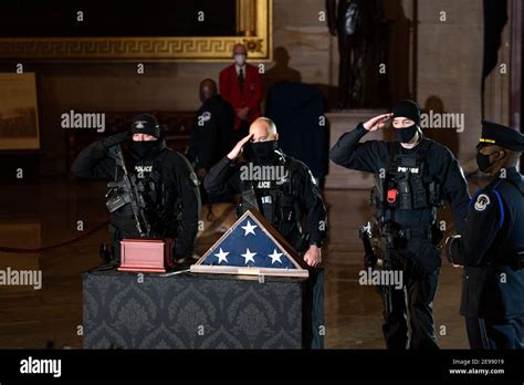 Capitol Police Officers Pay Their Respects To Officer Brian Sicknick