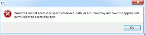 how to fix windows cannot access the specified device path
