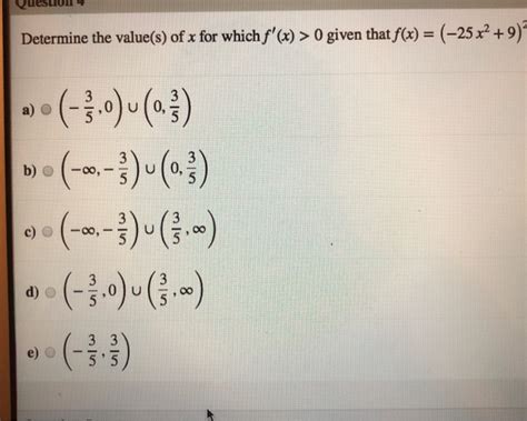 Solved Determine The Value S Of X For Which F X 0 Given