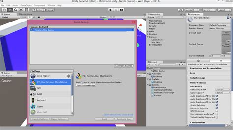 unity game engine can t build a pc standalone unity3d stack overflow