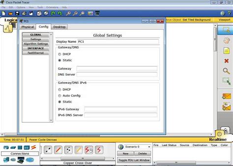 how to configure ip address to pc and routers in packet