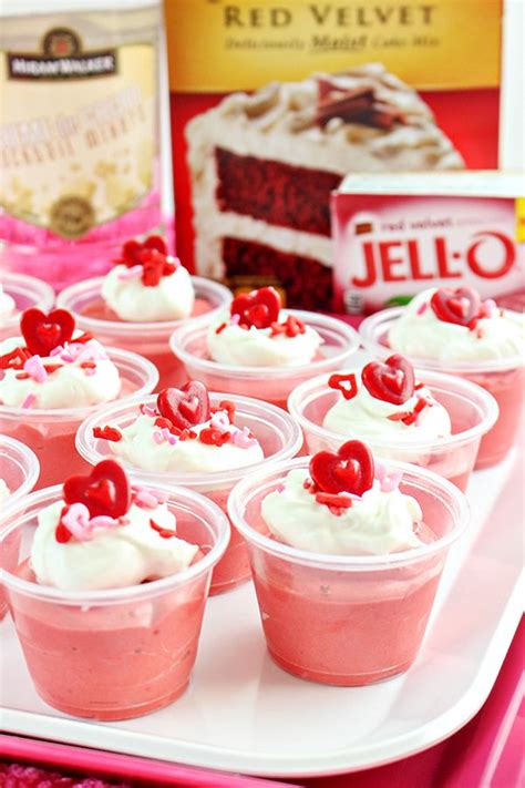 Red Velvet Pudding Shots Recipe Pudding Shots Jello Shot Recipes