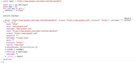 w3c iterate over javascript url object s properties stack overflow