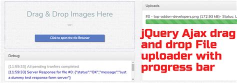 jquery ajax drag and drop file uploader with progress bar