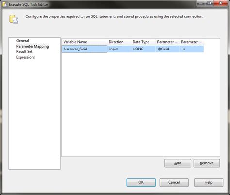 sql server ssis using parameters from configuration file stack