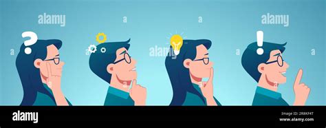 Emotional Intelligence Vector Of A Thoughtful Man And Woman Thinking