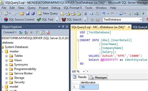 identity and scope identity in sql server 2012