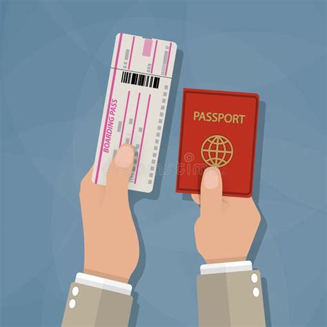 Passport And Boarding Pass Ticket Icon Stock Vector Illustration Of