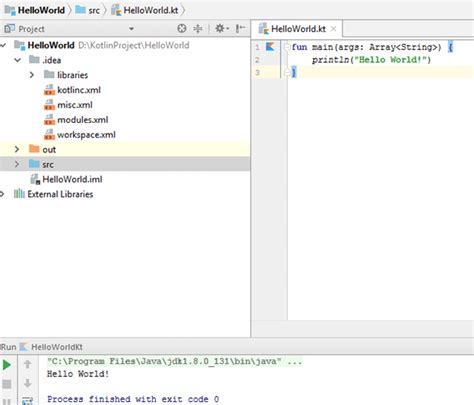 kotlin first program on ide javatpoint