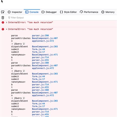 anyone know what this means rangeerror maximum call stack size