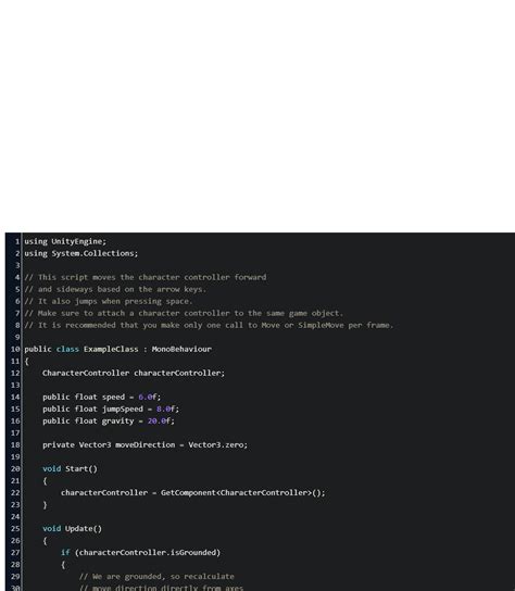 unity 3d character controller code example
