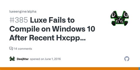 luxe fails to compile on windows 10 after recent hxcpp update · issue