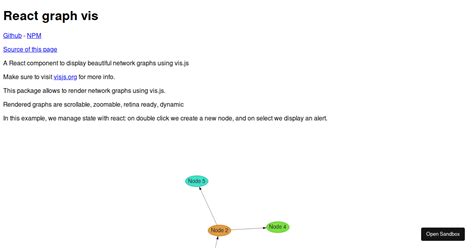 react graph vis gh pages codesandbox