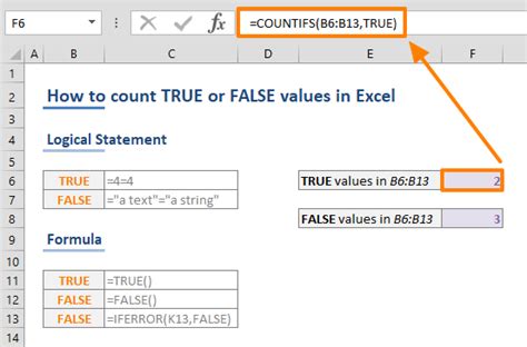 how to count excel true false values