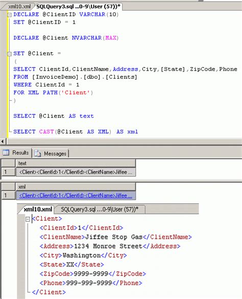 basics of xml and sql server part 4 create an xml invoice with ssis