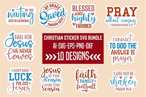 Christian Sticker Svg Bundle Graphic By Teeking124 · Creative Fabrica