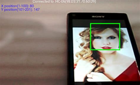 tracking pictures using arduino and android phone with