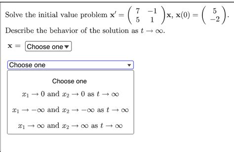 solved 5 solve the initial value problem x 7 x x 0