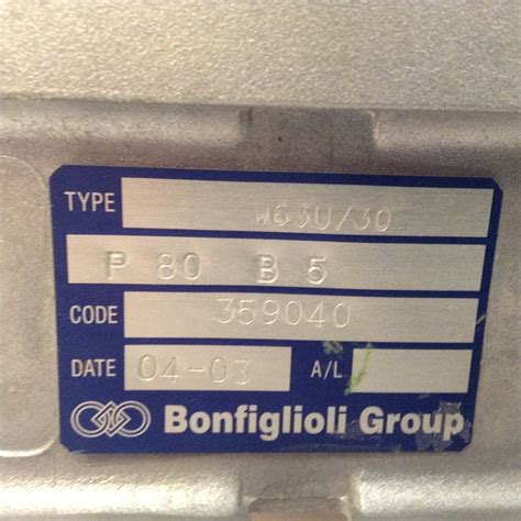 Bonfiglioli W63u 30 P80 B5 Gearbox Motor Bn 80 B 4 Fd 0 75kw 1500rpm