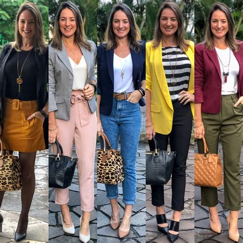 Looks De Trabalho Coloridos Looks Trajes Profissionais Traje De