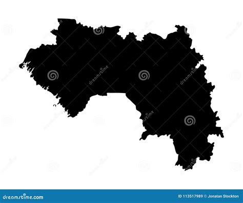 Guinea Map Silhouette Stock Illustration Illustration Of African