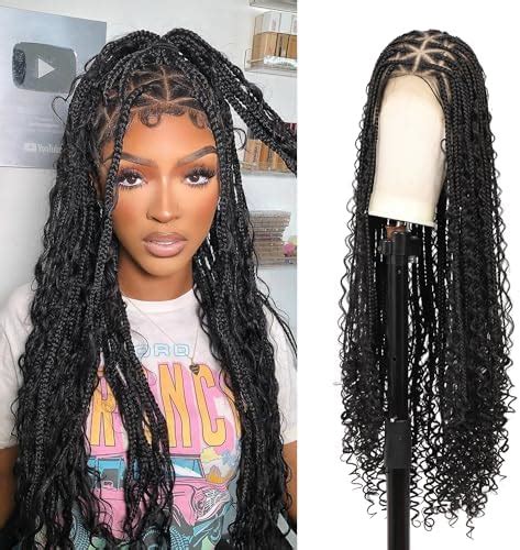 Olymei 13x8 Inch Hd Lace Front Knotless Boho Braided Wig