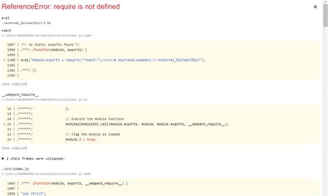 javascript referenceerror require is not defined react stack overflow