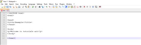 html using notepad tutorials art