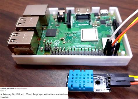 particle cloud and raspberry pi temperature warning ifttt to send an
