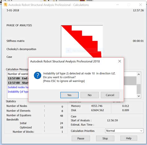 solved isolated nodes have been found dead live load analysis