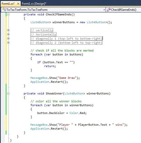 develop tic tac toe game using basic windows form and c dotnet codes