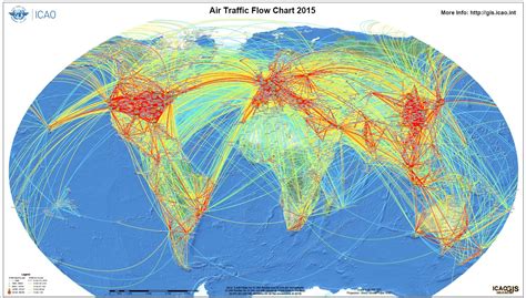 World Map Of Airline Traffic Density R Mapporn