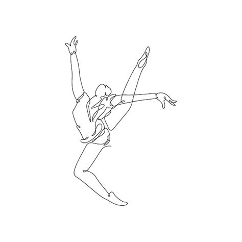 Premium Vector One Continuous Line Drawing Woman Beauty Ballet