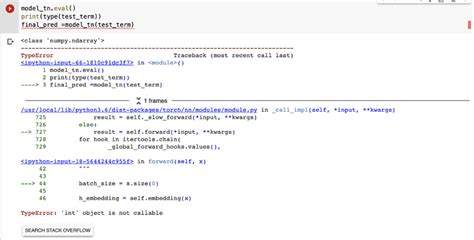 lstm typeerror int object is not callable pytorch forums