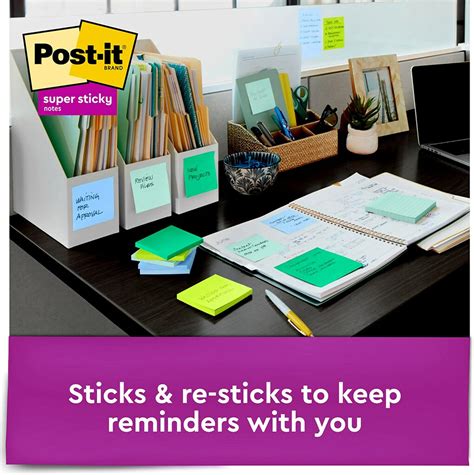 Post It Notas Recicladas Súper Adhesivas 3 X 3 Pulgadas 5 Blocs 2