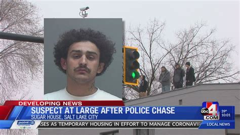 Police Chase Ends In Salt Lake City Suspect At Large Youtube