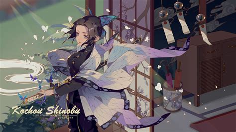 Anime Girls Butterflies Anime Katana 2d Kimetsu No Yaiba Kochou