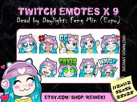 Dbd Feng Min Expo Twitch Discord Emote X9 Instant Download Etsy