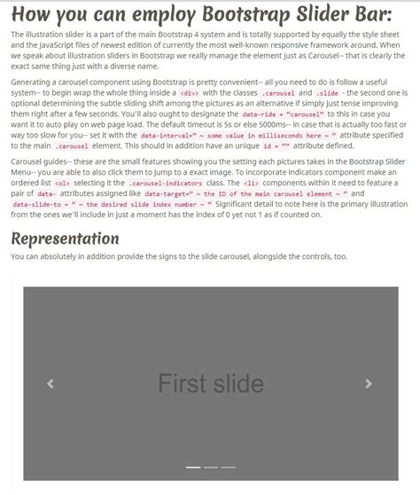 bootstrap slider using