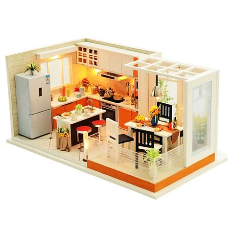 Modern Kitchens Handmade Dollhouse Furniture Miniature Diy Dollhouse